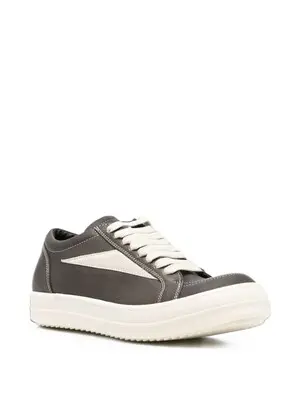 Rick Owens Leather Low Top Sneakers - Black