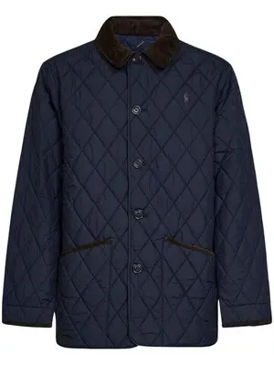 Polo Ralph Lauren Quilted Corduroy-collar Coat - Blue