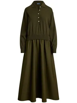Polo Ralph Lauren Hybrid Knit Polo-bodice Dress - Green
