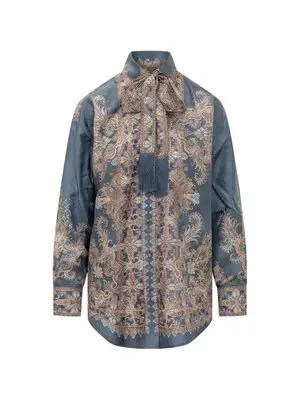 Zimmermann Valiant Printed Silk Shirt