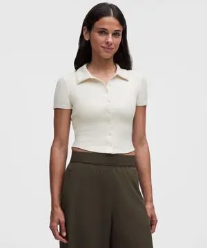 Lululemon Button-up Collared Short-sleeve Shirt Light Ivory