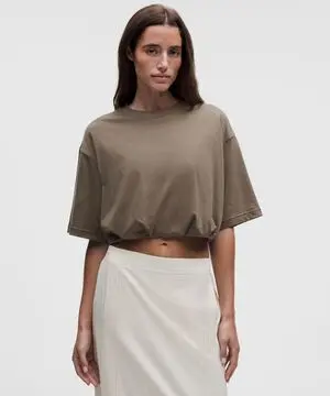 Lululemon Cotton Jersey Bubble-hem T-shirt - Nomad