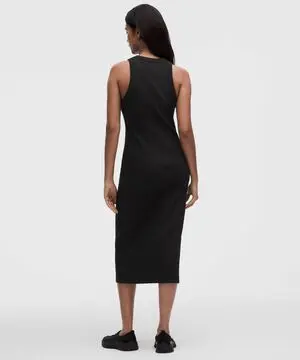 Lululemon Ribbed Heavyweight Cotton-blend Midi Dress - Black