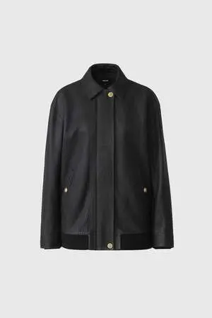 Mackage Rosemary-pb Pebble Leather Jacket - Black