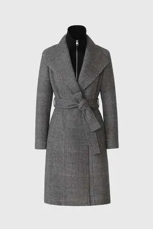 Mackage Norita-pl Wool Coat - Black-cream