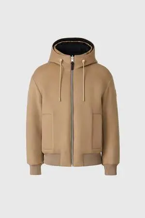 Mackage Niko Reversible Hooded Wool Down Jacket - Light Camel-black