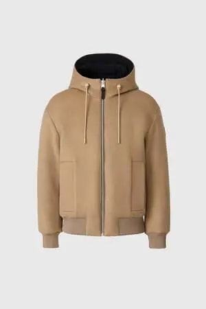 Mackage Niko Reversible Hooded Wool Down Jacket - Light Camel-black