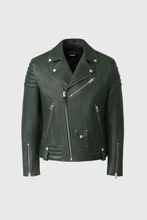 Mackage Kenneth Leather Moto Jacket - Evergreen