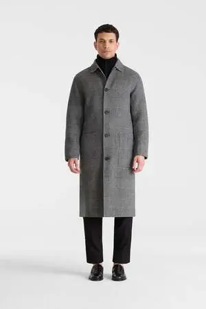 Mackage Beckett-pl Double-face Wool Balmacaan Coat - Navy-coffee