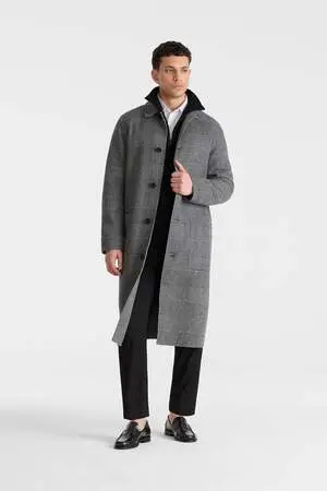 Mackage Beckett-pl Double-face Wool Balmacaan Coat - Navy-coffee