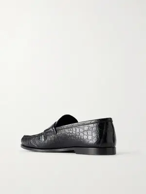 TOTEME Croc-effect Leather Loafers