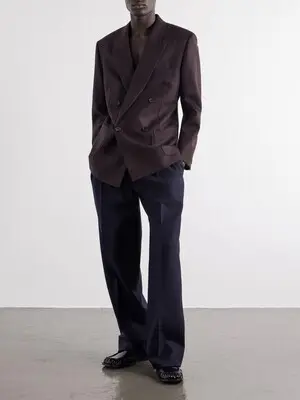 Saint Laurent Double-breasted Pinstriped Wool-blend Suit Jacket