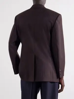 Saint Laurent Double-breasted Pinstriped Wool-blend Suit Jacket
