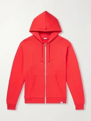 TOTEME Cotton-fleece Zip-up Hoodie - Red
