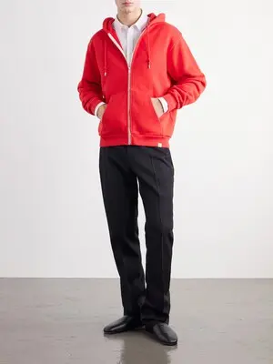 TOTEME Cotton-fleece Zip-up Hoodie - Red
