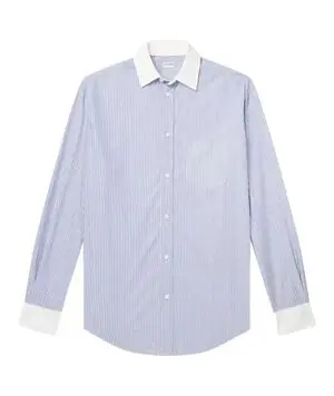 TOTEME Striped Cotton-poplin Shirt - Blue