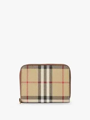 Burberry Coated Canvas With Check Pattern - Beige