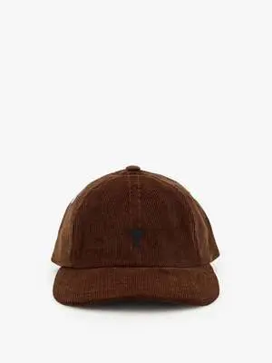 AMI Paris Corduroy Hat - Brown