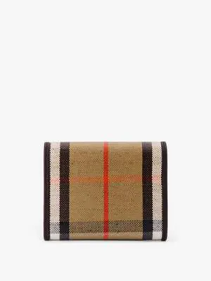 Burberry Highlands Compact Wallet With Leather Inserts