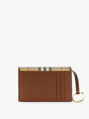 Burberry Coated Canvas Wallet With Check Pattern