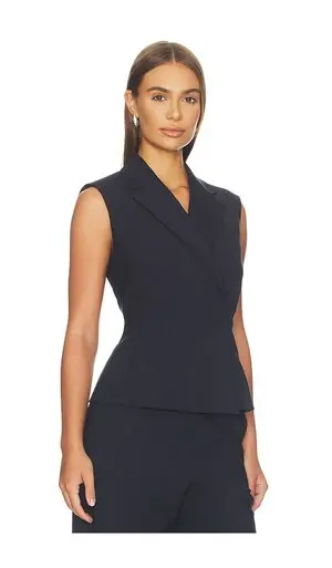 Theory Hourglass Asymmetric Vest Top In Navy