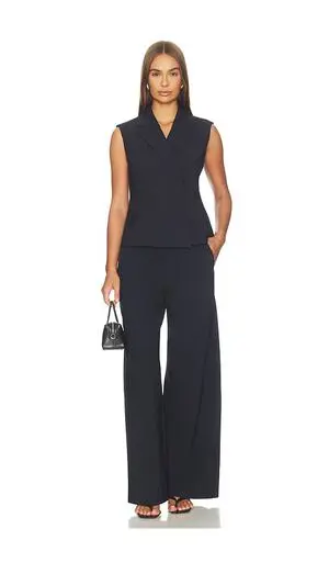 Theory Hourglass Asymmetric Vest Top In Navy