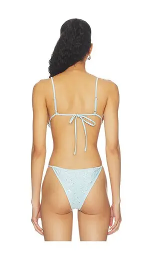 Frankies Bikinis X Devon Lee Carlson Elena Sequin Bikini Top In Baby Blue