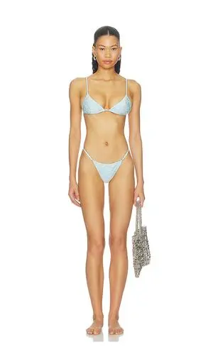 Frankies Bikinis X Devon Lee Carlson Luna Sequin Bikini Bottom In Baby Blue