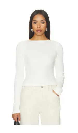 Citizens Of Humanity Long Sleeve Baby Waffle Tee In Ivory