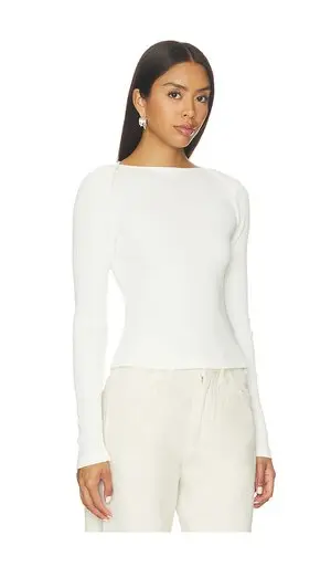 Citizens Of Humanity Long Sleeve Baby Waffle Tee In Ivory