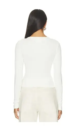 Citizens Of Humanity Long Sleeve Baby Waffle Tee In Ivory