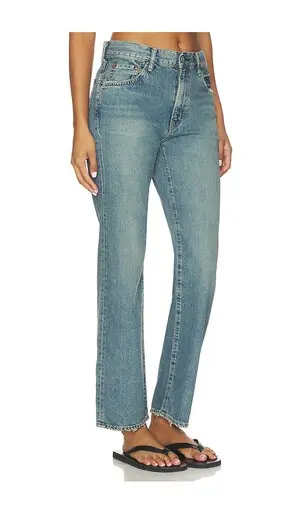 Moussy Vintage Lafayette Straight Leg Jeans In Blue