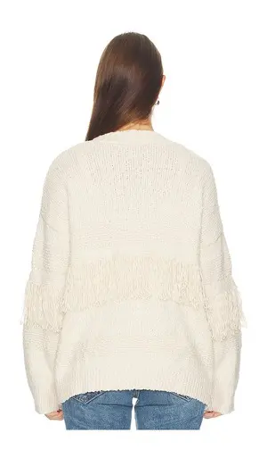 Autumn Cashmere Fringe Oversized Cardigan In Neutral