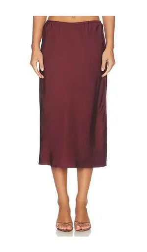 Vince Pull On Slip Skirt In Burgundy