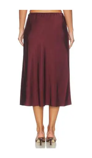Vince Pull On Slip Skirt In Burgundy
