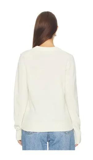 GANNI Mushroom Teddy Wool Sweater In Cream
