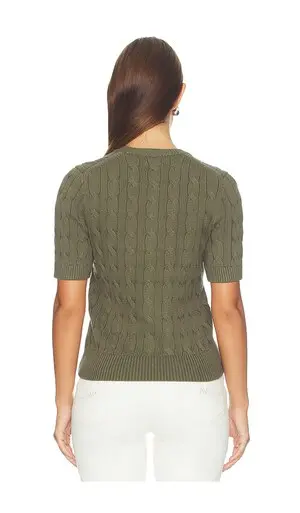 Polo Ralph Lauren Short Sleeve Crew Neck Cardigan In Olive