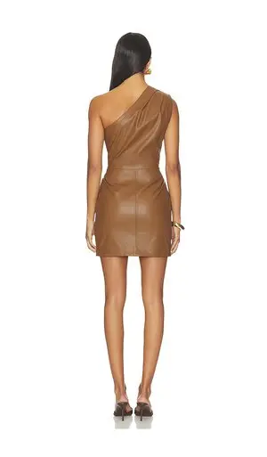 Ronny Kobo Pelle Dress In Brown