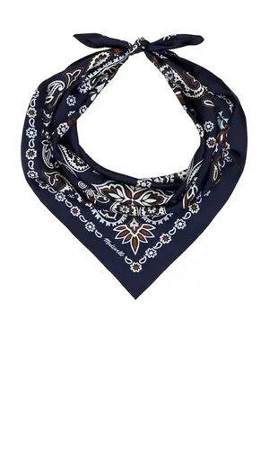 Madewell Medium Silk Bandana In Petit Flower Deep Indigo - Navy