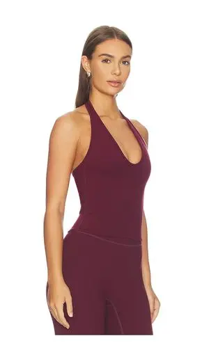 437 The Halter Tank Top In Wine