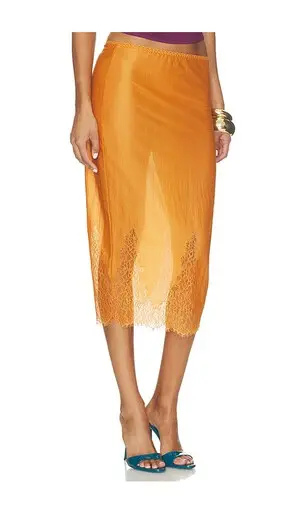 Ronny Kobo Julian Skirt In Tangerine