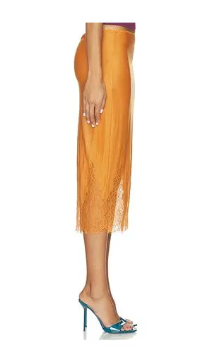 Ronny Kobo Julian Skirt In Tangerine