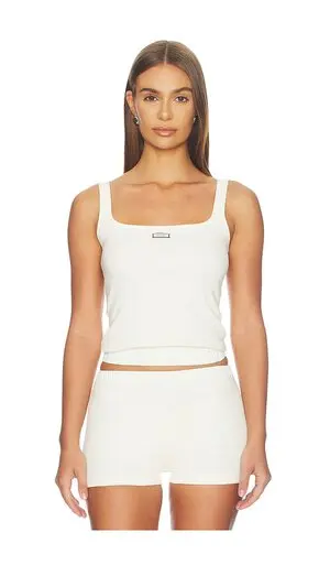 ENTIRE STUDIOS Lounge Tank In Cream - Chalk