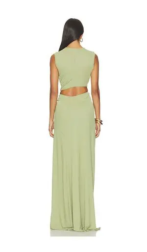 SID NEIGUM Triple Loop Knit Dress In Green