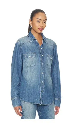 Eterne Ellis Denim Shirt In Blue