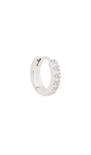 SERGE DENIMES Zirconia Hoop Earring In Metallic - Silver