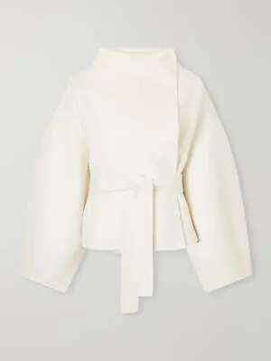 THE FRANKIE SHOP Onelle Belted Wool-blend Short Coat