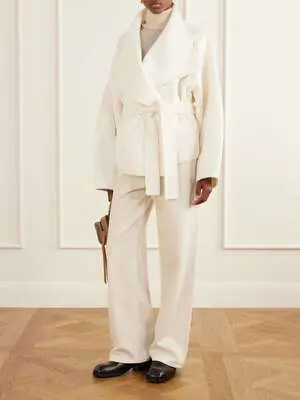 THE FRANKIE SHOP Onelle Belted Wool-blend Short Coat