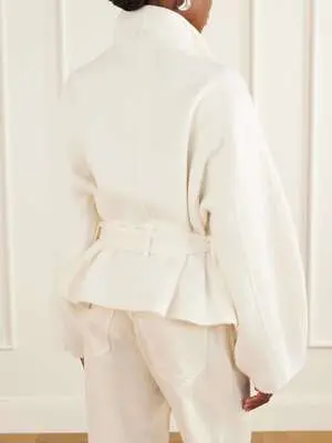 THE FRANKIE SHOP Onelle Belted Wool-blend Short Coat