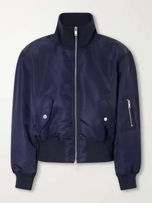 THE FRANKIE SHOP Storm Satin Bomber Jacket - Navy